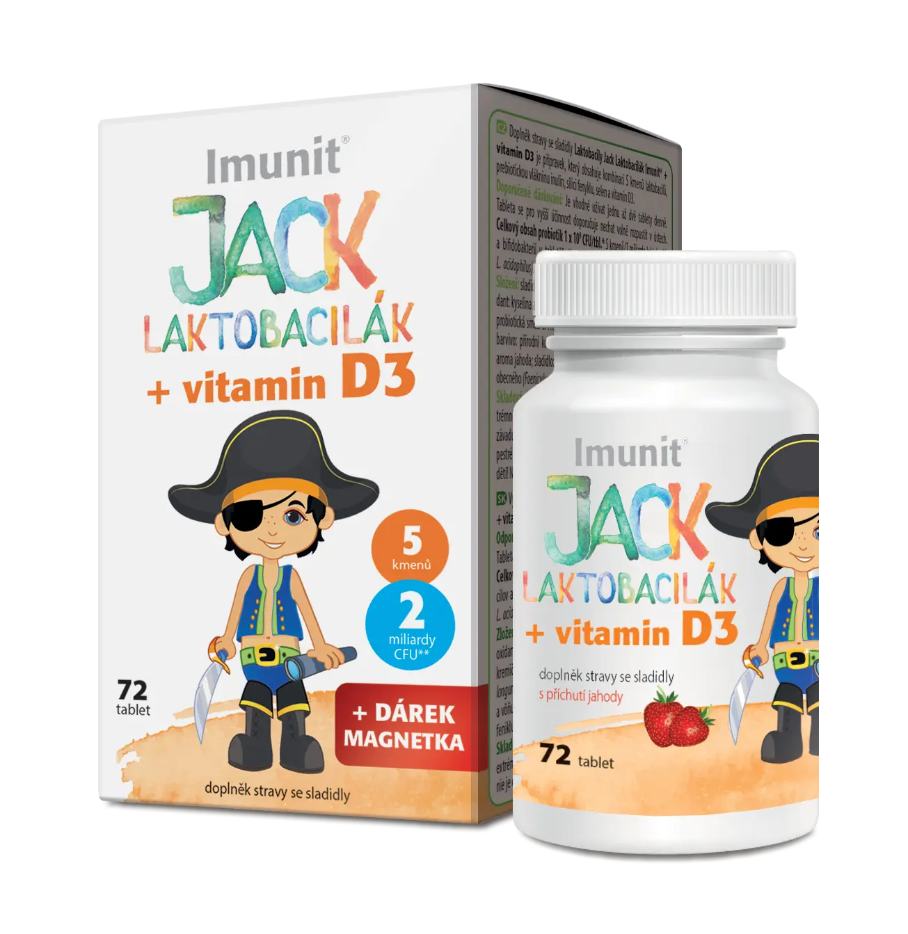 Imunit Laktobacily JACK LAKTOBACILÁK +vitamin D3 72 tablet | Alphega.cz